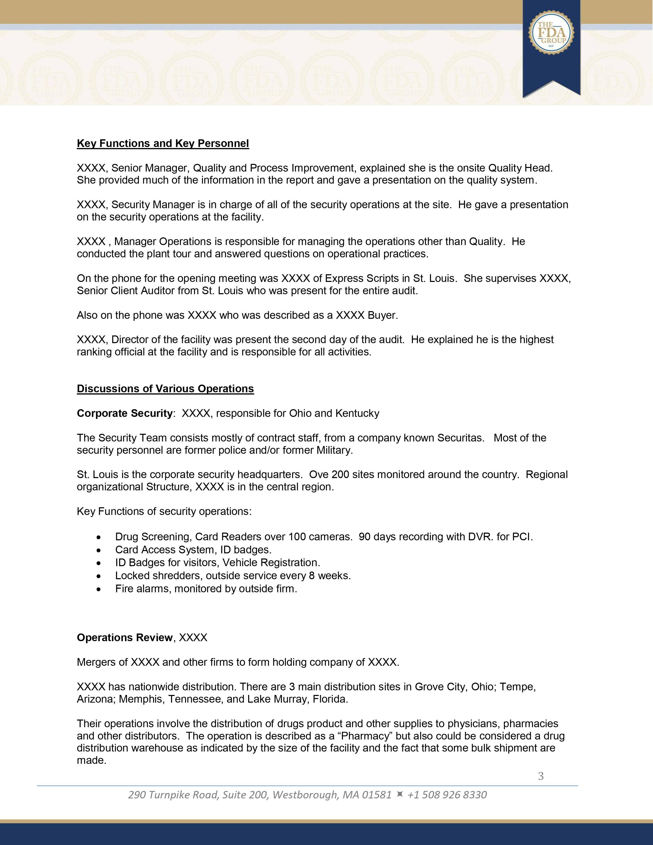 A Supplier Audit Report Template for the FDA-Regulated Industries